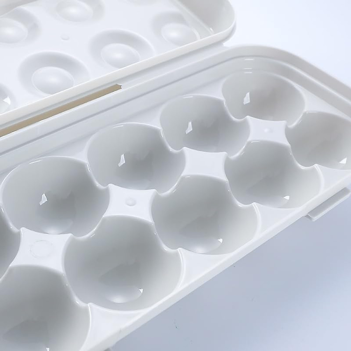 Egg Holders 12 Grids Kitchen Egg Holder For Refrigerator Plastic Egg Storage Container Fridge Egg Organizer Egg Holder Refrigerator Egg Trays Reusable Egg Container Egg Carton Egg Case