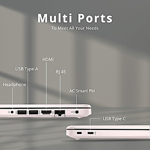 HP Stream Laptop, 14 inch HD Screen, Intel Celeron N4020 Processor, 16GB RAM, 64GB eMMC, Windows 11, 1-Year Office 365, HDMI, Wi-Fi, USB-C, Webcam, Pink, PCM