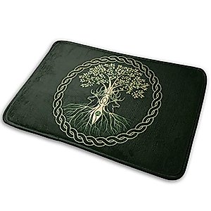 DIDIDI Christmas Yule Pagan Norse Wiccan Throw Area Ground Mat Accent Floor Carpet Outside Door Set Restroom Kitchen Bathroom Decor Welcome Entryway Rug Sign Celebrate Decorations Ornament
