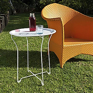 Atlantic urbSPACE Metal Side Table - Stylish Folding Tray Table, Sturdy Steel Construction with Wear-Resistant Powder Coating, PN in White