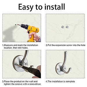 ZUONAI Coat Hooks 8 Pack Bathroom Hooks for Wall Robe Hook Decorative Metal Clothes Hooks for Hanging Coats and Hat Hooks Towel Hooks for Bathrooms