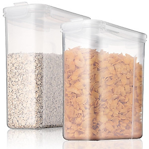 Vesici 2 Pcs 7 Quart Cereal Containers Storage Airtight Cereal Keeper Storage Cereal Dispenser Countertop Plastic Cereal Dispenser Canister Pasta Organizer for Pantry and Kitchen Organization