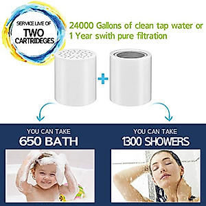15-Stage Shower Filter Replacement Cartridge with Vitamin C for Hard Water - Shower Water Filter Removes Chlorine Fluoride and Improves The Condition of Your Skin, Hair (2)