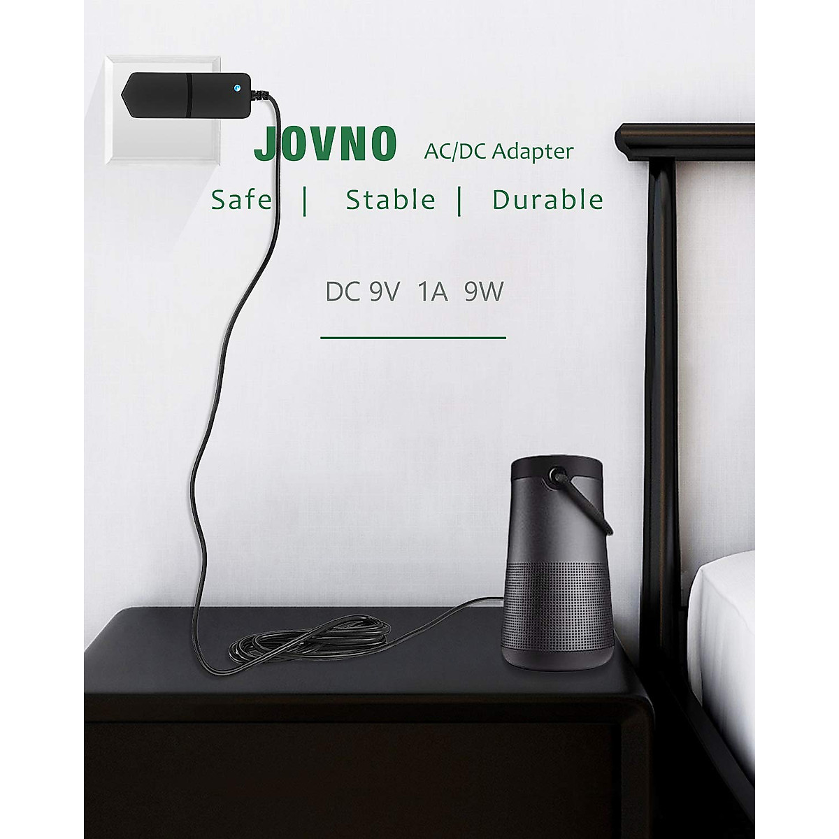 JOVNO 9V 1A Power Supply, 100-240V AC to DC 9V 800mA 500mA Adapter with 5.5x2.5mm Tip for Arduino, NES, RCBS Chargemaster, Breast Pump, Elliptical Machine, Security System, Speaker, LEDs