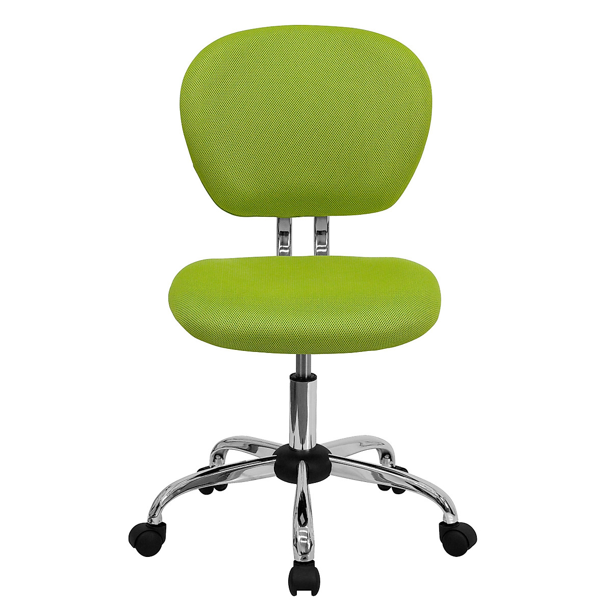 EMMA + OLIVER Mid-Back Apple Green Mesh Padded Swivel Task Office Chair with Chrome Base
