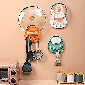 Kitchen Non-Perforated Pot Cover Rack Multifunctional Storage Rack Creative Holding Spoon and Chopsticks Integrated Storage R