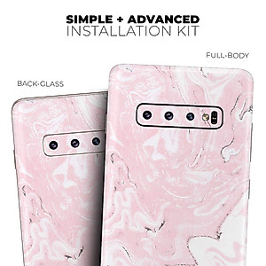 DesignSkinz Mixtured Gray and Pink v9 Textured Marble Protective Vinyl Decal Wrap Skin Cover Compatible with The Samsung Galaxy S20 (Screen Trim & Back Glass Skin)