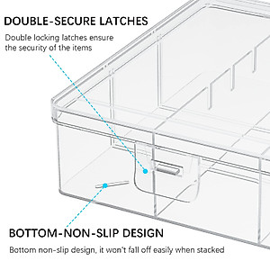 BAGTeck clear visible plastic storage box cosmetic tools storage box makeup tools fishing tackle accessory box organizer jewelry screws hardware accessories organizer box (4Pack)