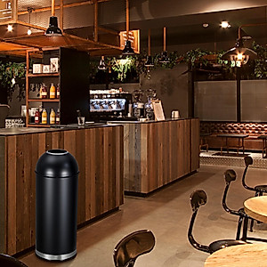 PioneerWorks Open Top Trash Can 17 Gal / 65L Commercial Grade Heavy Duty Tall Commercial Trash Can Brushed Stainless Steel for Outdoor | Kitchen Waste Bins for Home, Office, Restaurant, Restroom