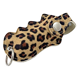 Pepper Defense 1/2 oz. Pepper Spray with Grip Holster and Keychain Attachment - Safety Twist Lock Glow Trigger - Maximum Strength 10% OC Formula - Self Defense Personal Protection (Leopard 4-Pack)