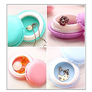 Coolrunner Macaron Case, Mini Macaron Box, Macaron Jewelry Box, Macaron Cute Pill Box, Colorful Macaron Jewelry Storage Box, Shape Storage Box Candy Cute Pill Organizer Case Container(6 PCS)