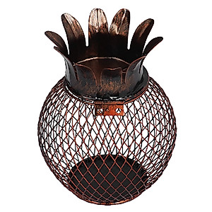 Restokki Wine Cork Container Iron Pineapple Shaped Wine Bottle Picture Frames Cork Storage Box Ornament for Home Bar Decoration