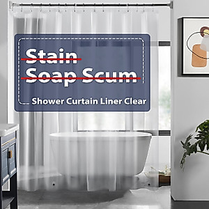 LOVTEX Clear Shower Curtain Liner - 72" x 72" Lightweight Shower Liner for Bathroom Shower Curtain (4G Clear, 1PC)