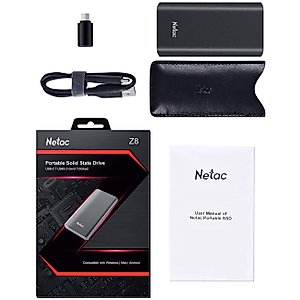 Netac External SSD Drive, SATA SSD Portable SSD 1TB for Type-C, Up to 500MB/s, USB 3.2 Gen2 10Gbps External Solid Hard Drive
