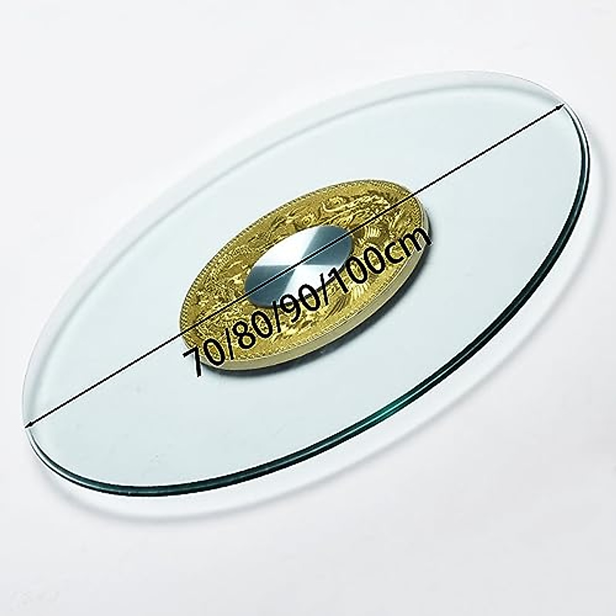 BBAUER Lazy Susan Turntable, Table Glass Turntable, Tempered Glass Lazy Susan Turntable, Round Tabletop Rotating Serving Tray for Dining Table