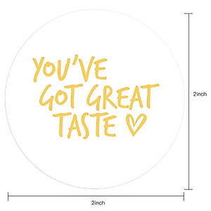 WRAPAHOLIC You've Got Great Taste Stickers - Gold Foil Business Thank You Stickers, Shipping Stickers - 2 x 2 Inch 500 Total Labels