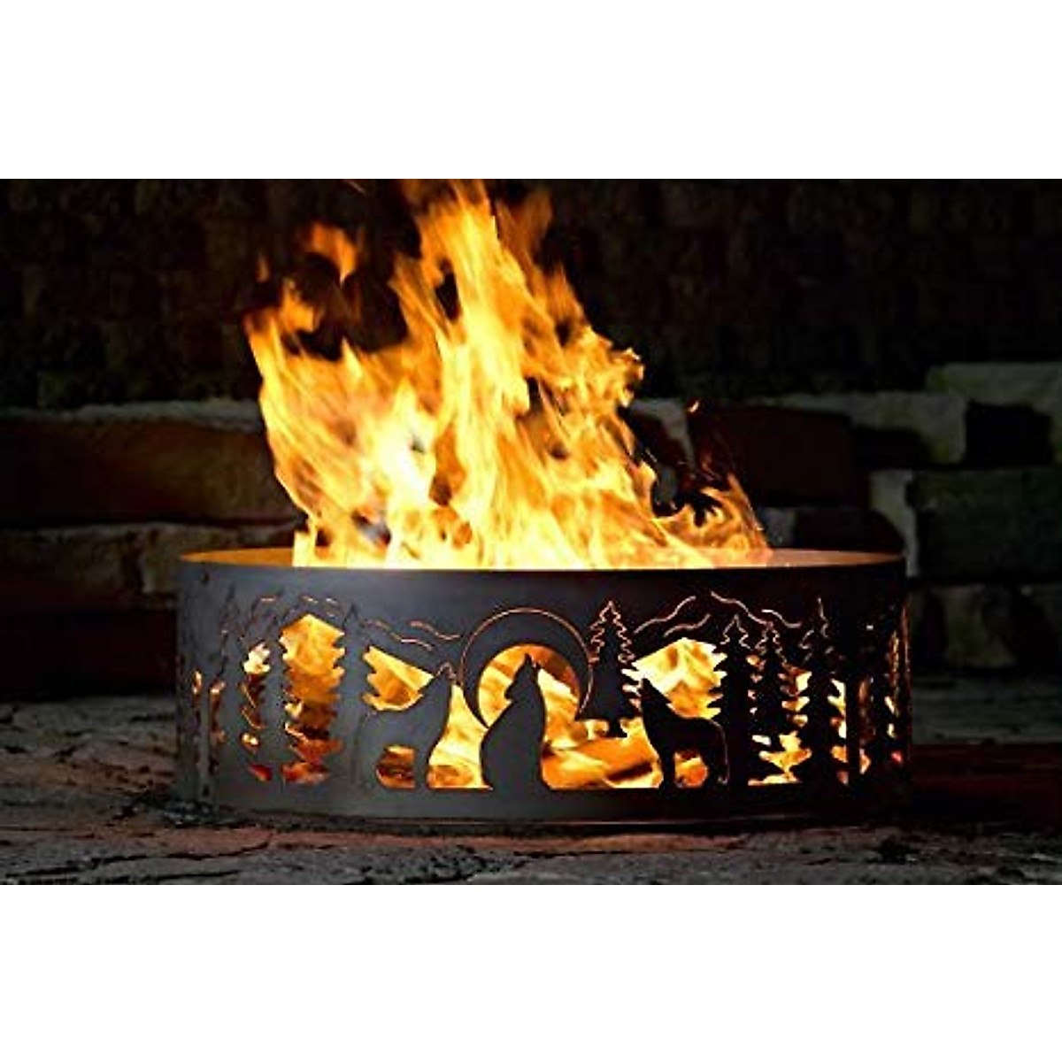 48 Inch Fire Ring - Wolves Steel Fire Pit