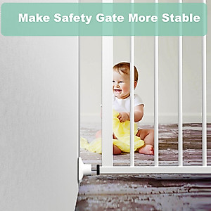 ICERO - Baby Gate Extender Wall Protector - Pressure Mounted Gates Extension Kit Extends 1.1-3.5 inches Child Safety Gates and Protect Walls & Doorways from Pet & Dog Gates - Work on Stairs,White