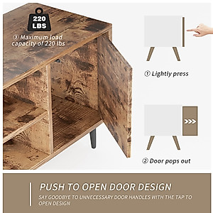 JUMMICO TV Stand for 65 Inch TV, Modern Entertainment Center with Storage Cabinet and Open Shelves, TV Console Table Media Cabinet for Living Room, Bedroom and Office (Rustic Brown)