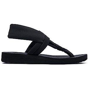 atika CLSL Women's Outdoor Walking Sandals, Open Toe Arch Support Trail Hiking Sandals, Strap Sport Sandals Water Shoes, Yoga Sandal Zen Black, 7