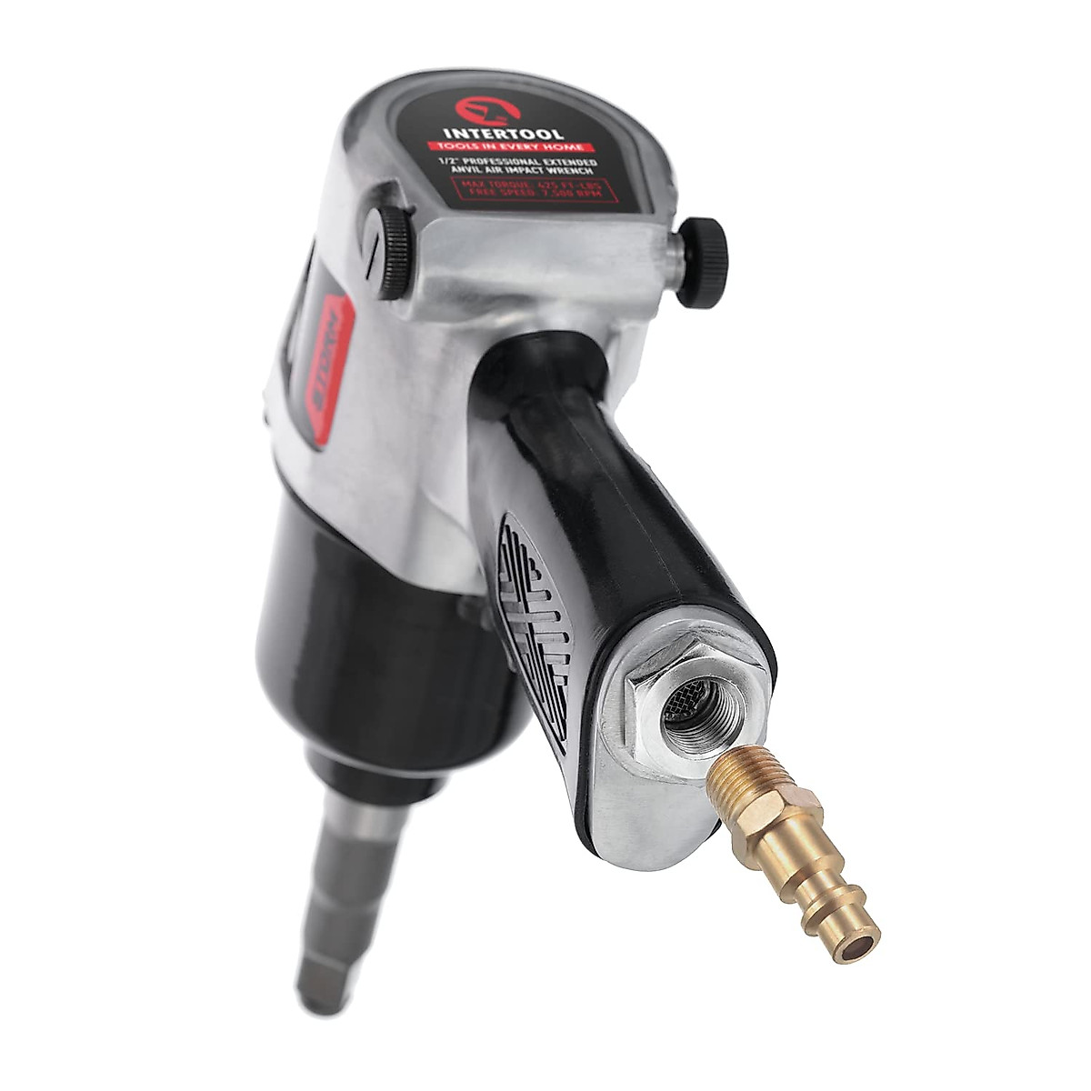 INTERTOOL Air Impact Wrench, 1/2-Inch Square Drive, 3” Extended Anvil, Truck & Car Tires, Auto & Construction Repair PT08-1103