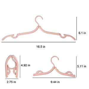 12Pcs Travel Hangers Thin and Light Portable Plastic Foldable Hangers Folding Clothes Hangers for Business Trip Travel, Space Saving Clothes Hangers