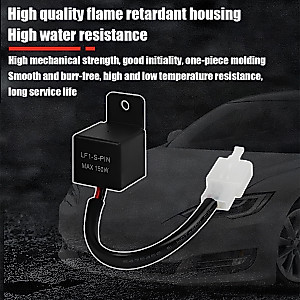 zipelo 2-Pin LED Flasher Relay, 12 V Electric Relay with Terminals, Fix Motorcycle Turn Signal Bulbs Hyper Flash, 2 Pin Adjustable Flasher Relay with Connectors for Bike Motorcycles Scooter