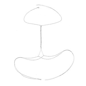 Chicque Sexy Body Chain Silver Bikini Body Jewelry Sequins Belly Waist Chain Party Beach for Women