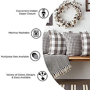 DII Throw Pillow Cover Collection Decorative Cotton Set, Black, 12x20, 4 Count