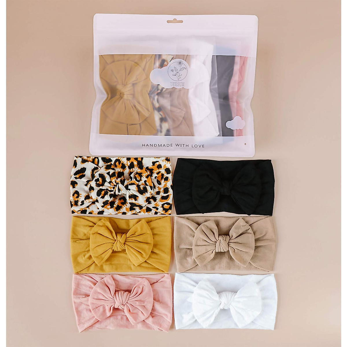 UeeSum Baby Girl Nylon Headbands with Bows Newborn Infant Toddler Headwrap Hair Accessories