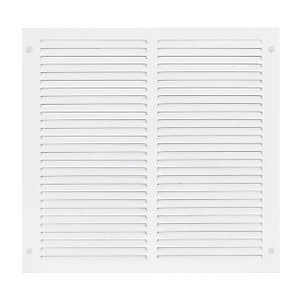 EZ-FLO 16 x 16 Inch (Duct Opening) White Return Air Vent Cover for Wall or Ceiling, 17-3/4 Inch x 17-3/4 Inch (Overall Dimensions), Solid Steel Return Air Grille, HVAC Air Return, 61641