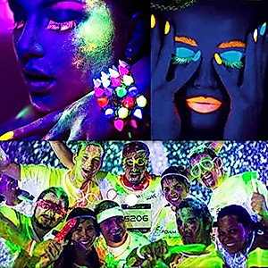 BAIYIYI Glow in The Dark Powder,Pack of 24 Luminous Pigment Powder Night Fluorescent UV Neon Color Changing Pigment Dust for DIY Nail Art Slime Resin Acrylic Paint Ink Non-Toxic