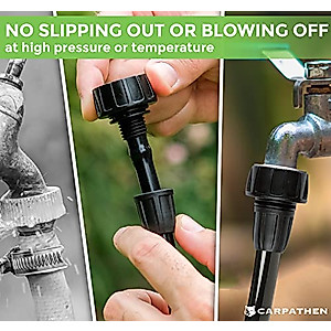 Carpathen Drip Irrigation Parts 5/16-6 Pack: 3 x PVC Female Hose Thread Non-Swivel Adapter to 5/16" tubing and 3 x Barbed Threaded End Plugs - Drip Irrigation Fittings