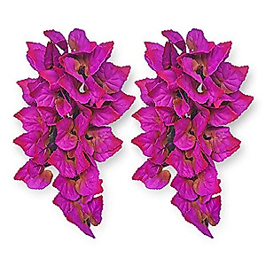 Reptile Plants,2 Pieces Hanging Silk Terrarium Plant with Suction Cup for Bearded Dragons Lizards Geckos Snake Pets Tank Habitat Decorations for Reptile Terrariums Pet Supply (Purple)