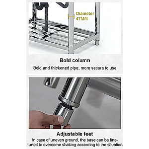 Commercial Stainless Steel Sink,single Bowl Kitchen Sink With Cold And Hot Water Faucets,Outdoor Sink Station With Storage Shelve for Farmhouse, Bathroom, Bar, Laundry Room (21 Inch)