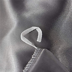 Grey Gray Luxury Silk Bedding Set. Include Silk Duvet Cover, Silk Pillow Sham and Silk Fitted Sheet. Satin Silk, Silk Blend Fabric. No Comforter or Duvet Insert Included. Full/Queen Size.