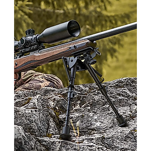 CVLIFE 6-9 Inches Carbon Fiber Rifle Bipod, Pivot Tilting Bipods for Rifles with Adapter Compatible with Mlok Swivel Bipod for Hunting and Shooting