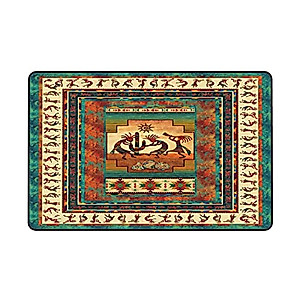 Soft Area Rug for Living Room,Southwestern Kokopelli Native American Indian,Large Floor Carpets Doormat Non Slip Washable Indoor Area Rugs for Bedroom Kids Room 5 x 7Ft