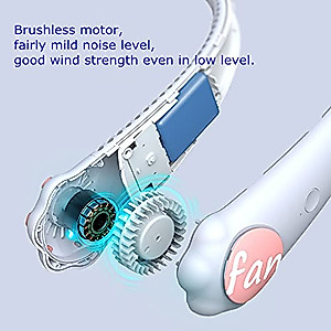 Vividda Portable Neck Fan, Rechargeable Fan around Neck, Hands Free Personal for Your Hanging Bladeless, Cooling Air Conditioner with 3 Wind Speed Outdoor Indoor, Pink