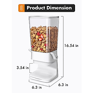 Conworld Cereal Dispenser, Cereal Containers Storage, Big Cereal Dispenser Countertop - Not Easy to Crush Food, Cereal Container For Pantry Organization And Storage (White, 2Pcs
