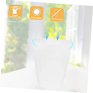GARVALON 1pc uncovered Waste bin Small Trash can Trash bin for car Kitchen Waste bin Bathroom Garbage can Waste Container Plastic Waste Basket Trash Can Wastebasket Office White Button Mini