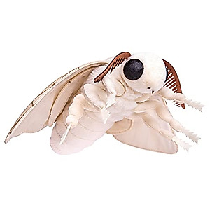 ZHONGXIN MADE Silk Moth Plush Toy - Lifelike Silk Moth Stuffed Animals 11in, Realistic Soft Big Wings Moth Toys, Simulation Butterfly Plushie Model Toy, Unique Plush Gift Collection for Kids