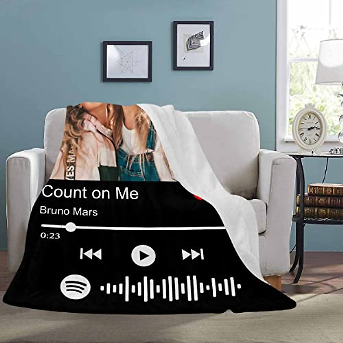 Custom I Love My Crazy Best Friend Fleece Blankets Photos Besties Gifts Cute Pattern Blanket Lightweight Bed Blanket 30"x40"