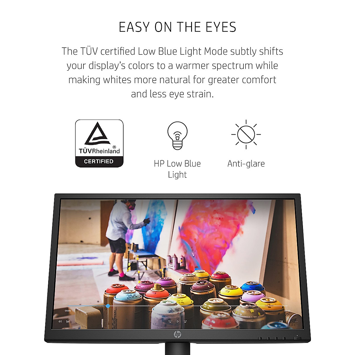 HP V222vb FHD Monitor, 1080p VA Display, 75Hz Refresh Rate, 21.5-inch Computer Screen, TÜV Certified Low Blue Light Mode, Ergonomic Tilt, 3000:1 Contrast Ratio, HDMI & VGA Ports, VESA Mounting (2021)