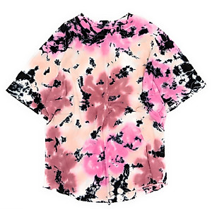 Victoria's Secret Pink Varsity Crew Short-Sleeve Tee, Pink/Black Tie-Dye, Large