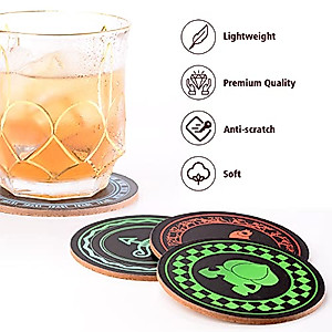 ULTRGEE Coasters, Set of 8 Cork Coaster [NDS Design] with Holder & Eco-Friendly Box, Absorbent and Reusable Drink Coasters Gift for Housewarming Home Decor Bar