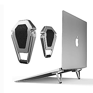 Portable Invisible Laptop Stand-2PCS,SUNTAIHO Mini Aluminum Cooling Pad,Computer Keyboard Mount Kickstand,Ergonomic Lightweight Laptop Desk Stand for MacBook Pro/Air, Lenovo,12-17 Inches Tablet&Laptop