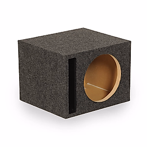 Q Power QBASS Dual Vented 12 Inch Heavy Duty MDF Material Single Car Audio Subwoofer Enclosure Box with 2 Vents for Heat Management, Charcoal (2 Pack)