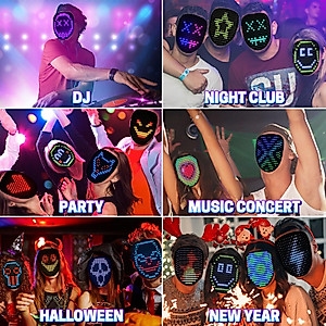 SPONDSOPH Halloween Led Mask Toys For Boys Girls Kids Age 5 6 7 8 9 10 11 12 Year Old 2023 Light Up Face Masks Toy