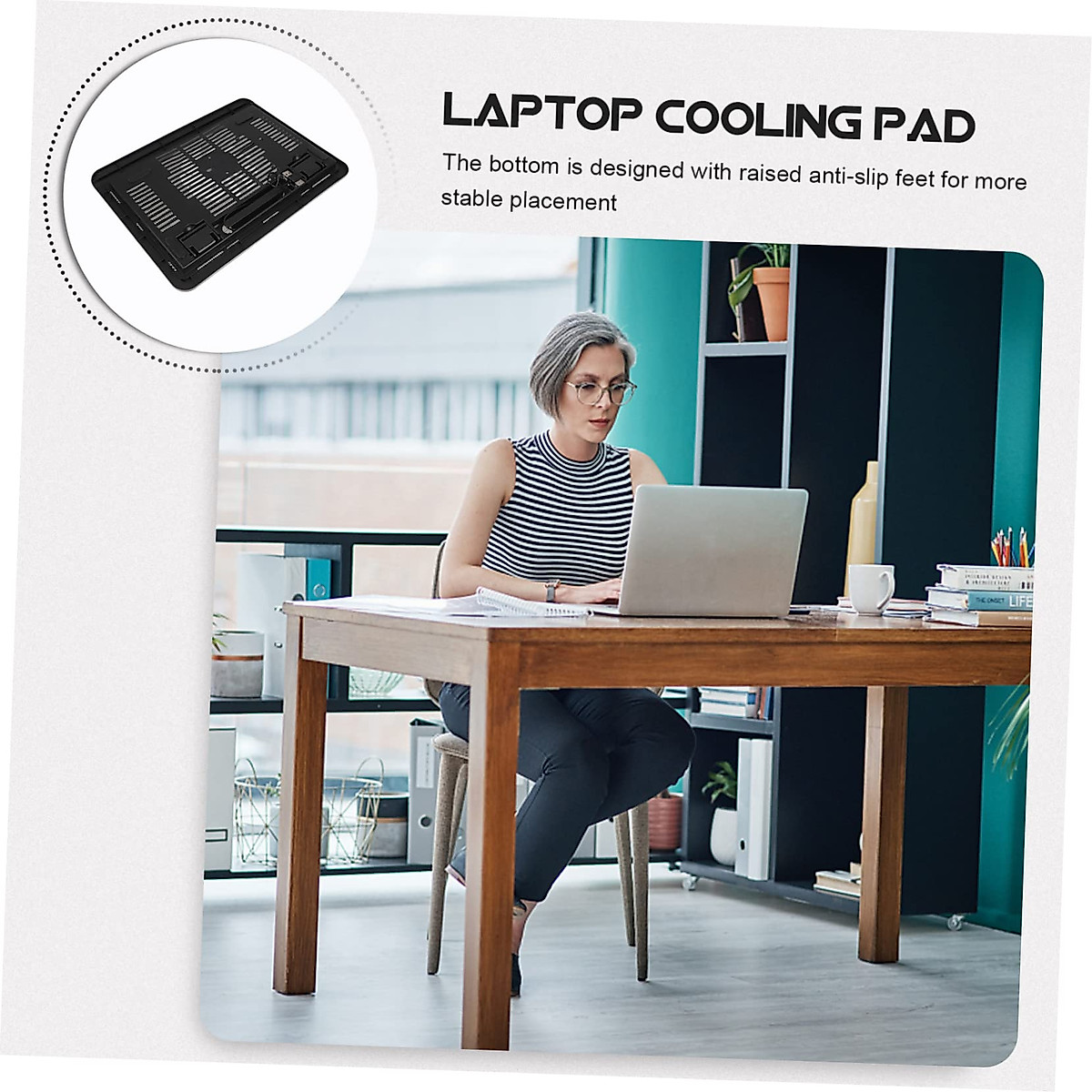 Abaodam Notebook Cooler Tablet Mount Laptop Support Laptop Bracket Gaming Cooling pad Laptop Cooling Stand Tablet car Holder protable Fan Laptop Fan Cooling pad n19 Supplies Iron net Desk